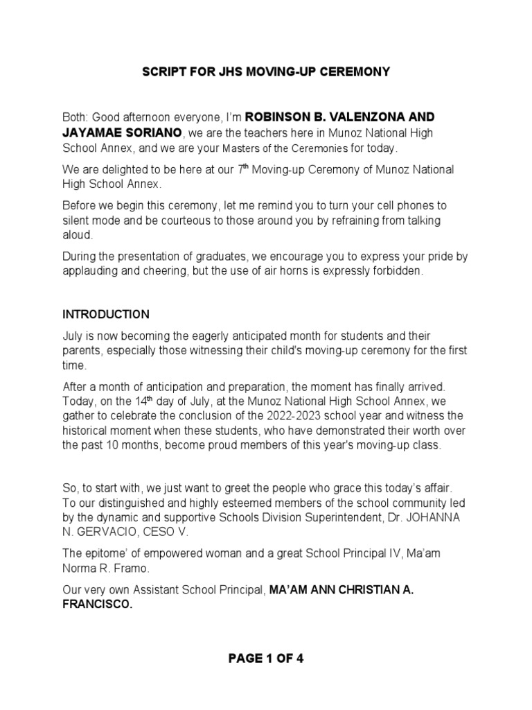 Moving Up Script - 2023 | PDF