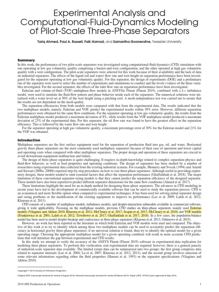 Experimental Analysis and Computational-Fluid-Dynamics Modeling of Pilot-Scale Three-Phase ...