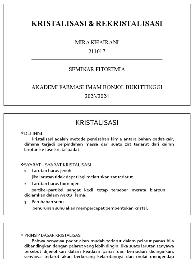 Kristalisasi & Rekristalisasi | PDF