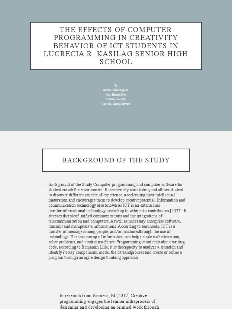 The Effects of Computer Programming in Creativity Behavior | PDF | Creativity | Information ...