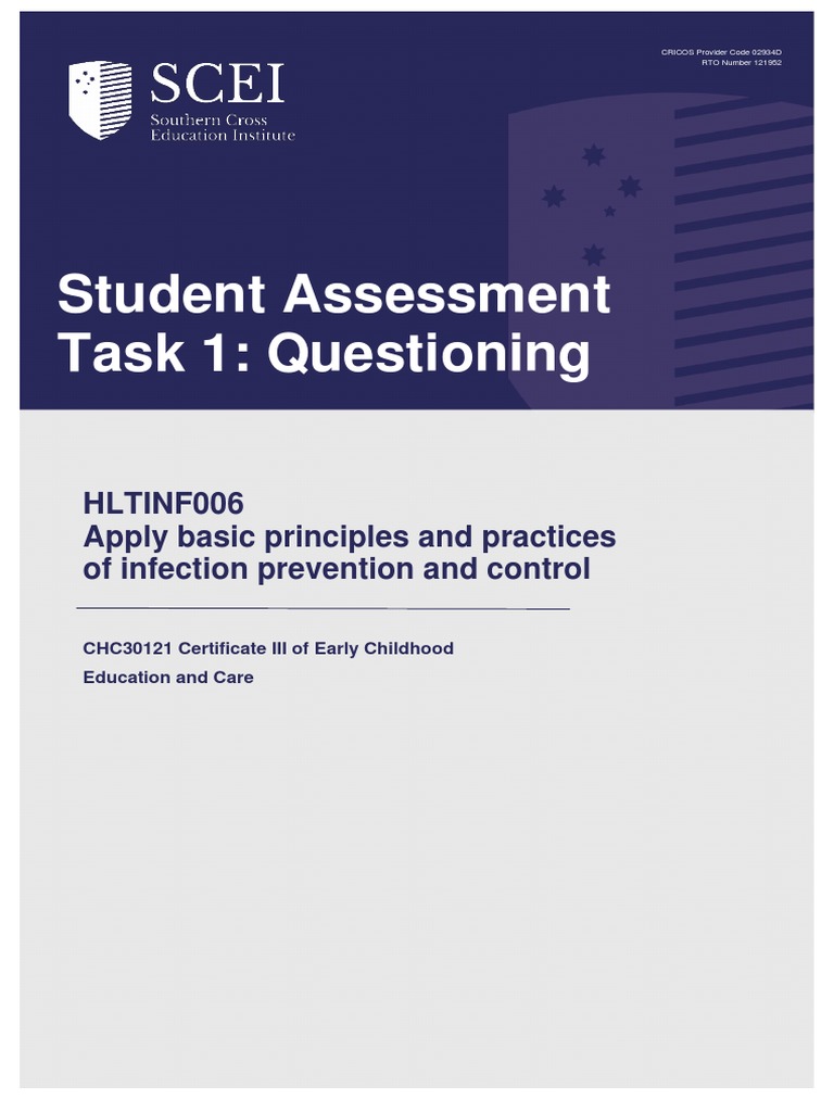 HLTINF006 Assessment Task 1 With Answer | PDF | Hygiene | Infection