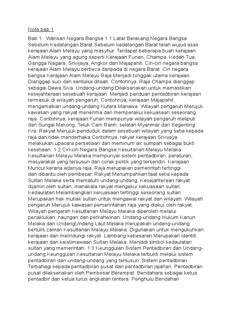 SJ f4 Notes Bab 1 | PDF