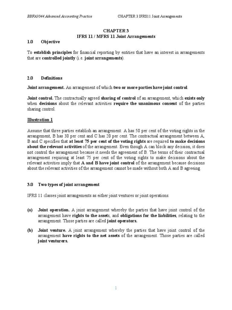 Chapter 3 Joint Arrangements | PDF | Joint Venture | Revenue