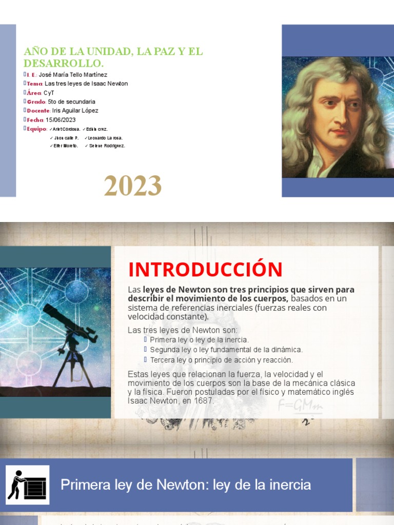 Las Tres Leyes de Isaac Newton | Descargar gratis PDF | Fuerza | Las ...