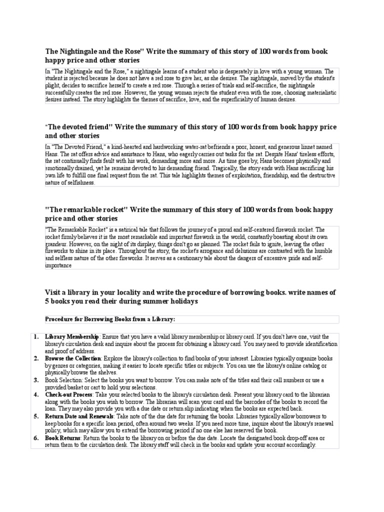 The Nightingale and The Rose | PDF | Libraries | Welfare