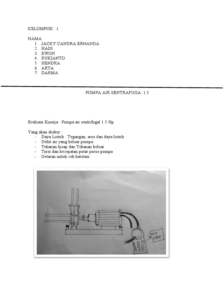 Evaluasi Kinerja Pompa Air 1,5 HP Jacky | PDF