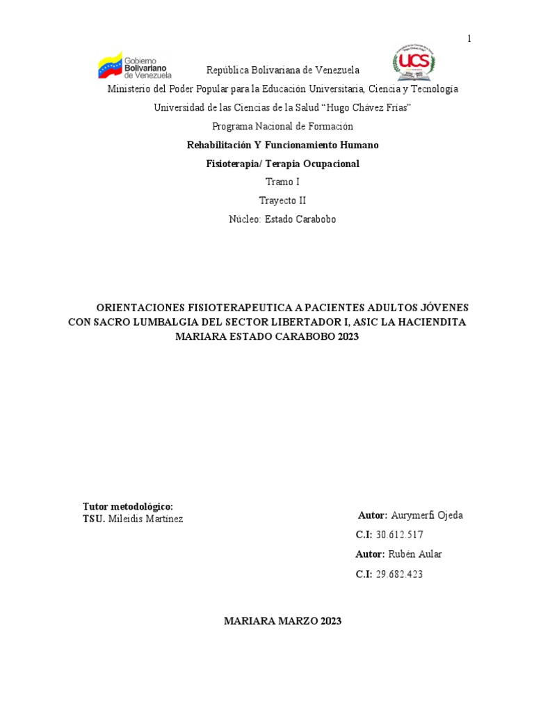 Psiet Sacrolumbalgia 2modificado | PDF | Dolor lumbar | Medicina