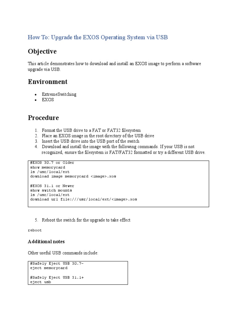 Upgrade Exos Firmware | PDF