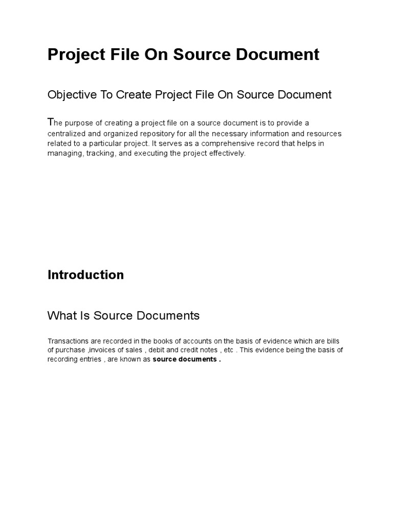 Importance of Source Documents in Projects | PDF