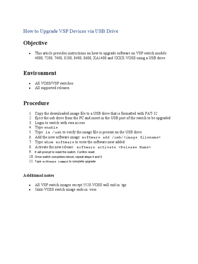 Upgrade VSP Via USB | PDF | Computers