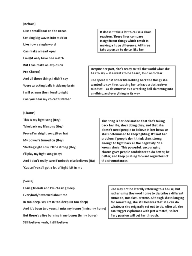 Fight Song | PDF | Song Structure