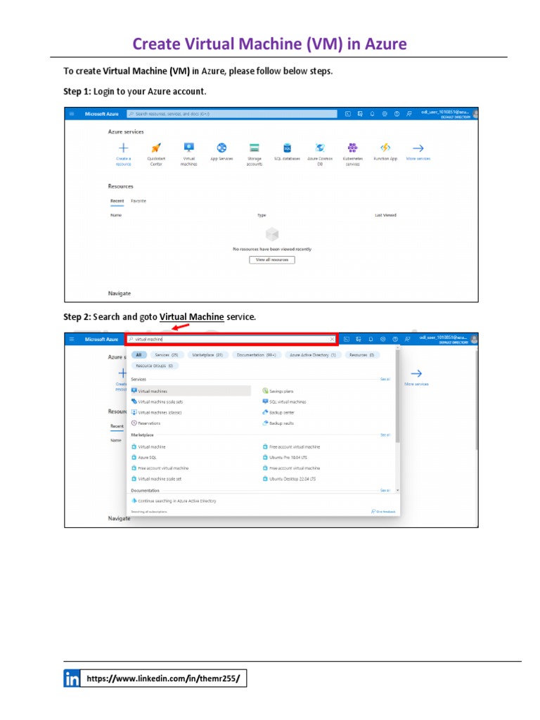 Create Virtual Machine In Azure Pdf Virtual Machine Microsoft Azure
