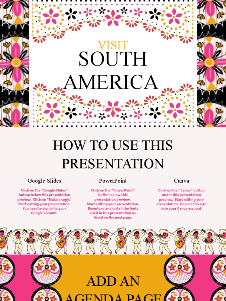 Visit South America MK Campaign Pink and Yellow Cute Illustrated ...