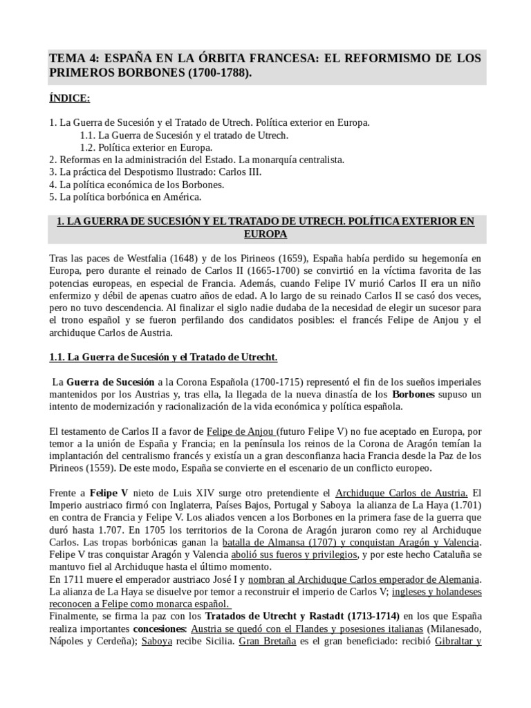 TEMA 4 - HESpp | PDF | Imperio español | Era de iluminacion