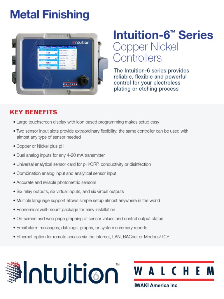 Walchem Intuition-6 Copper Nickel Controller Brochure | PDF | Water ... Walchem Intuition-6 Copper Nickel Controller Brochure | PDF | Water ...