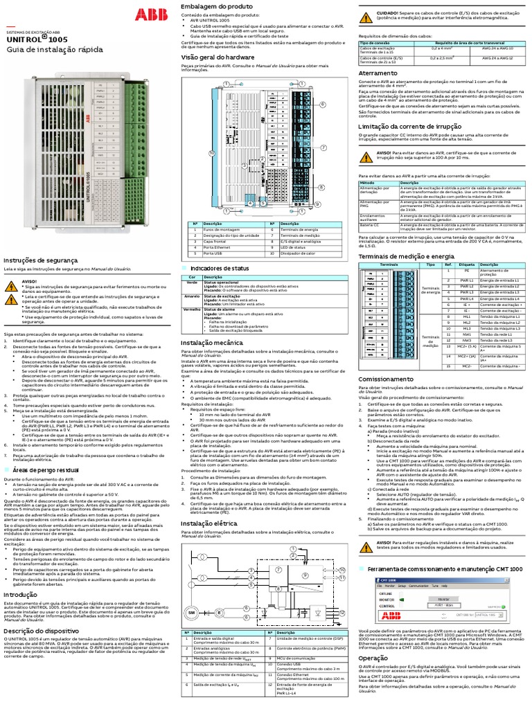 UNITROL 1005 Quick Installation Guide PT Screen | PDF | Fonte de ...