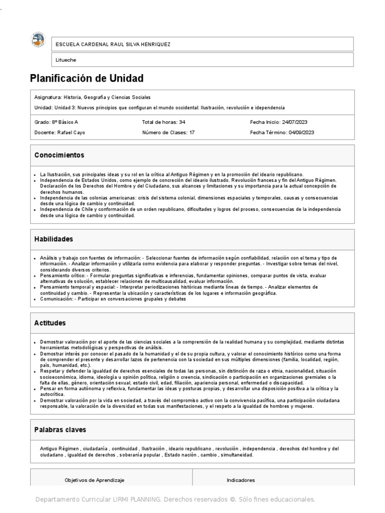 Historia, Geografía y Ciencias Sociales-8º Básico A-Unidad+3 | PDF | Derechos humanos | Era de ...