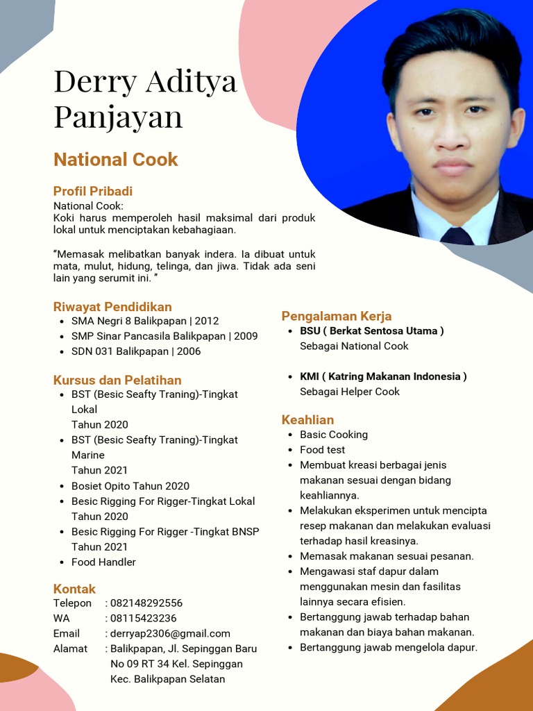 CV-Derry Aditya Panjayan | PDF