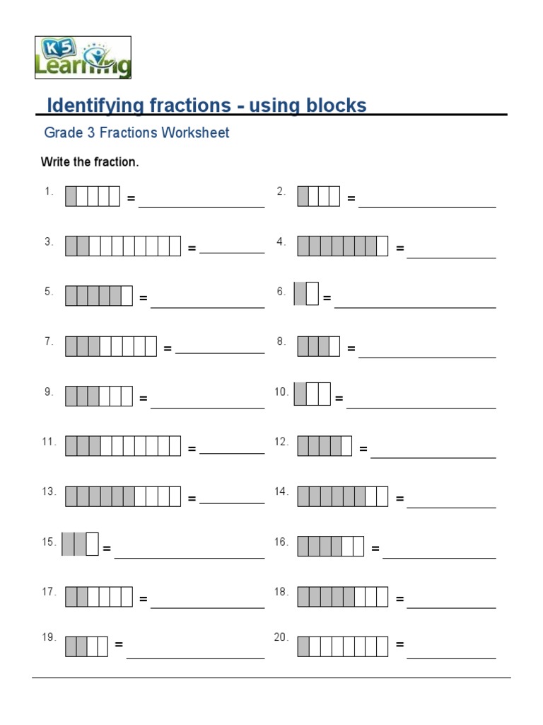 Identifying Fractions Worksheet | PDF