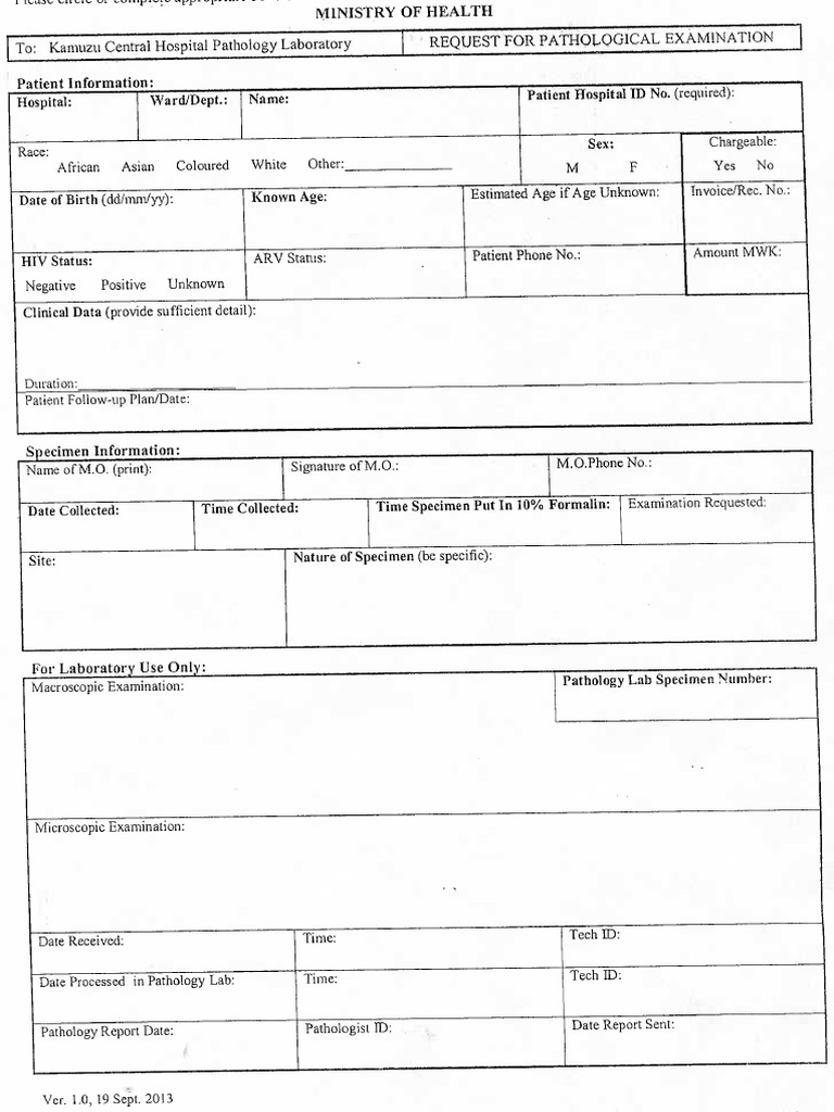 Histopathology Form | PDF