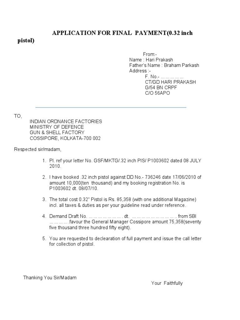 Application For Final Payment | PDF