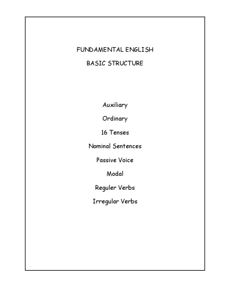 Fundamental English | PDF | Perfect (Grammar) | Verb
