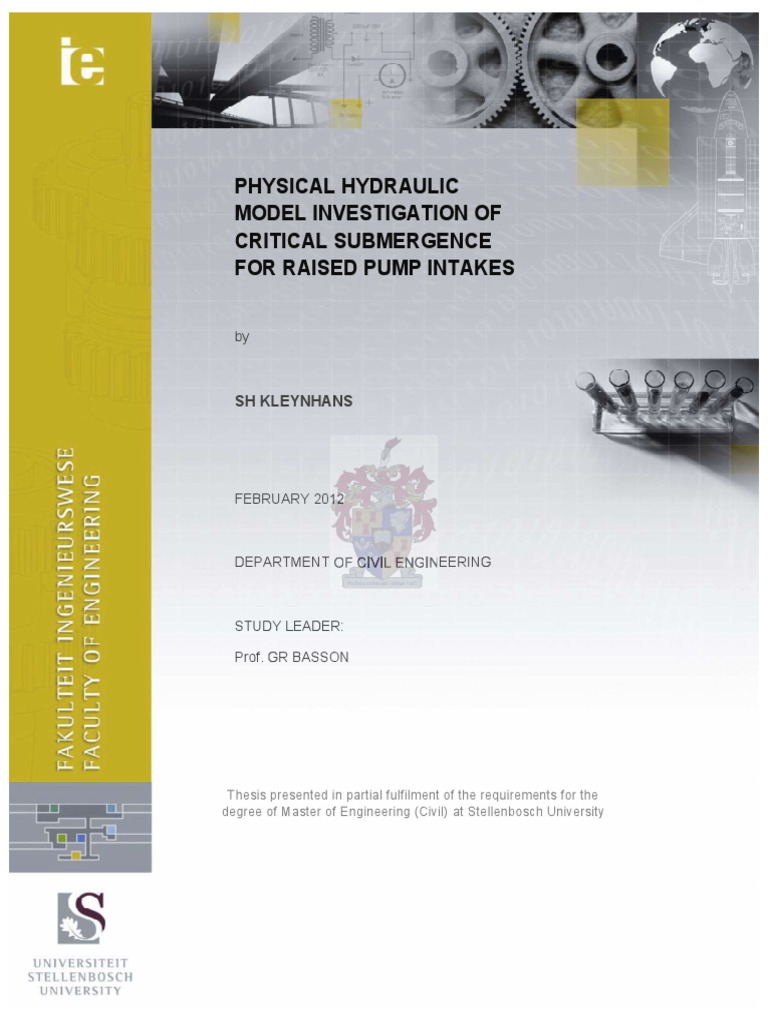 Physical Hydraulic Model Investigation of Critical Submergence For Pump Intakes | PDF