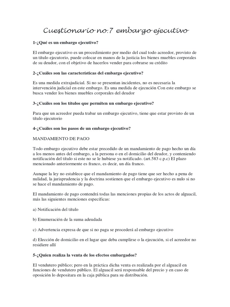 Embargo Ejecutivo 1 | PDF | Derecho