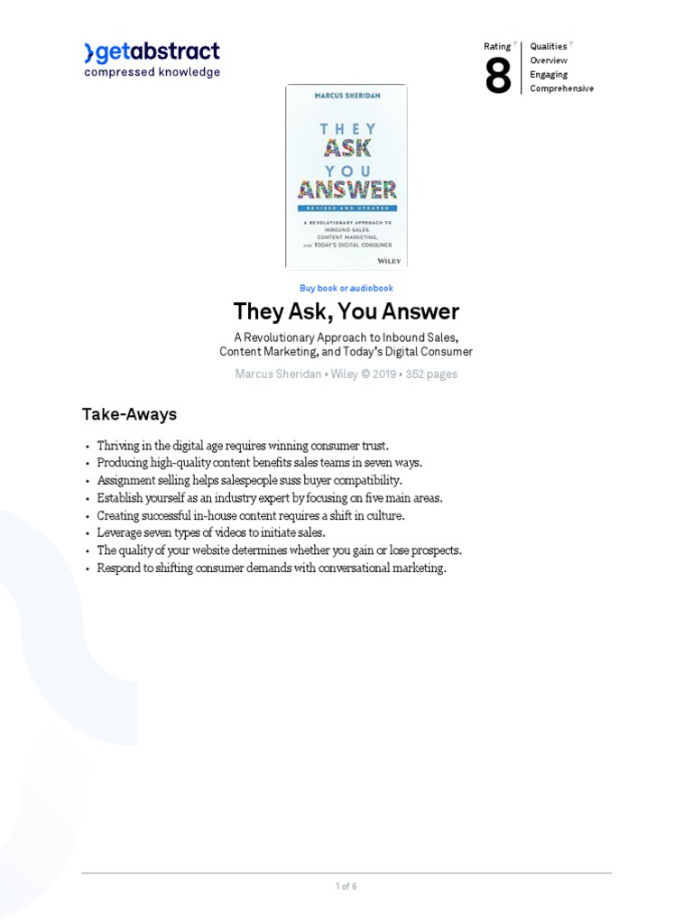 They Ask, You Answer: Key Insights | PDF | Sales | Marketing