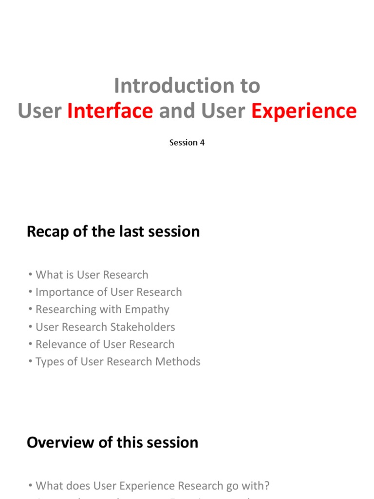 UX Session 4 - How To Conduct User Research | PDF | Ethnography | Usability