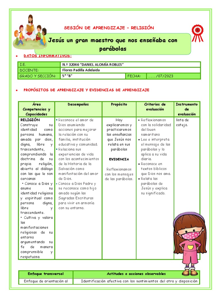 Ses-Relig-Jesús Nos Enseña Con Parábolas | PDF | Parábolas de Jesús | Jesús