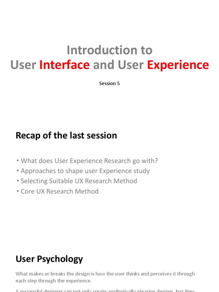 UX Session 5 - User Psychology and Behaviour | PDF UX Session 5 - User Psychology and Behaviour | PDF