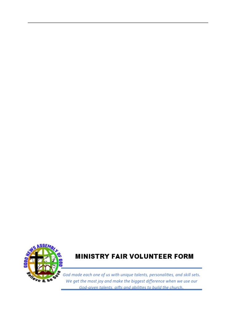 Ministry Fair Form | PDF