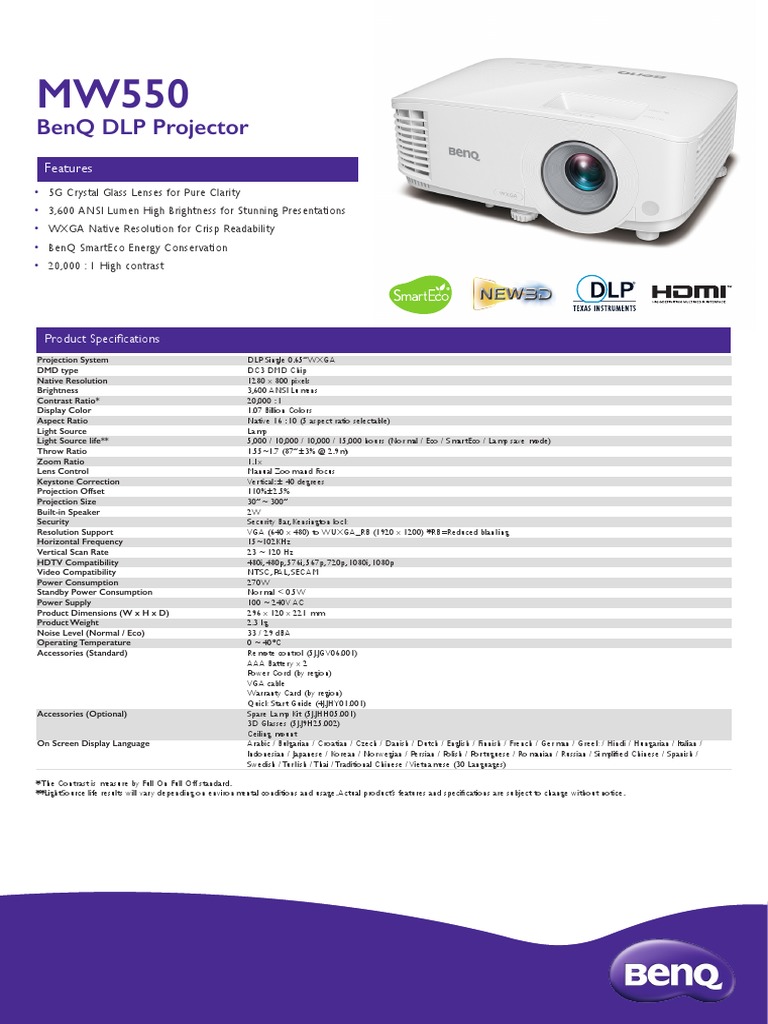 mw550 Datasheet Eng | PDF | Display Resolution | Computer Monitor