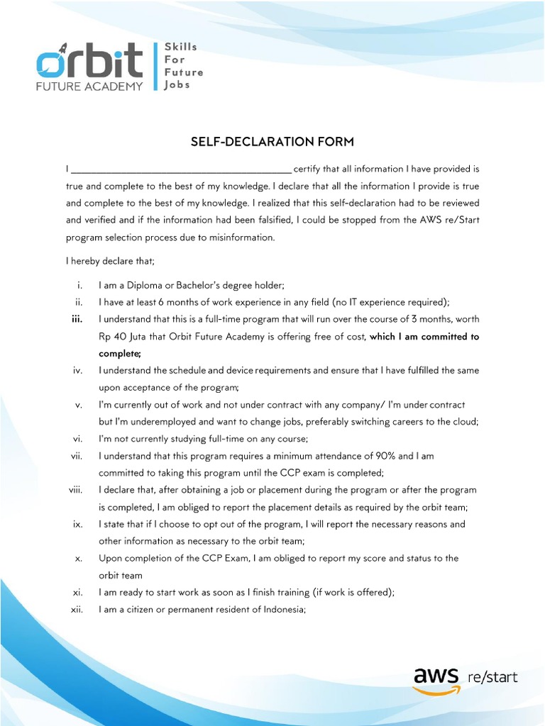 Self-Declaration Form | PDF