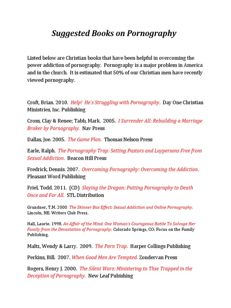 Suggested Books On Pornography | PDF