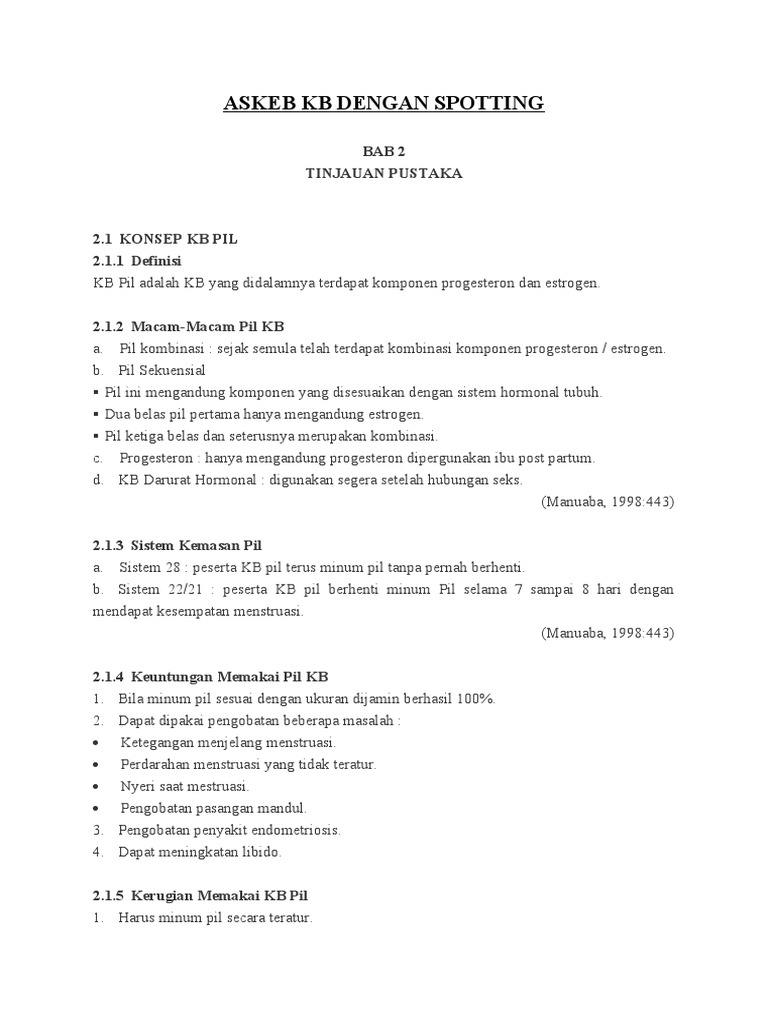 Askeb KB Dengan Spotting | PDF