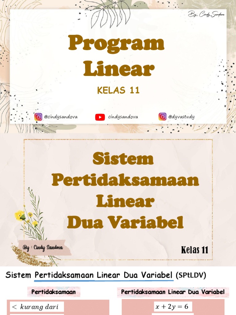 Catatan Program Linear Kelas Xi | PDF