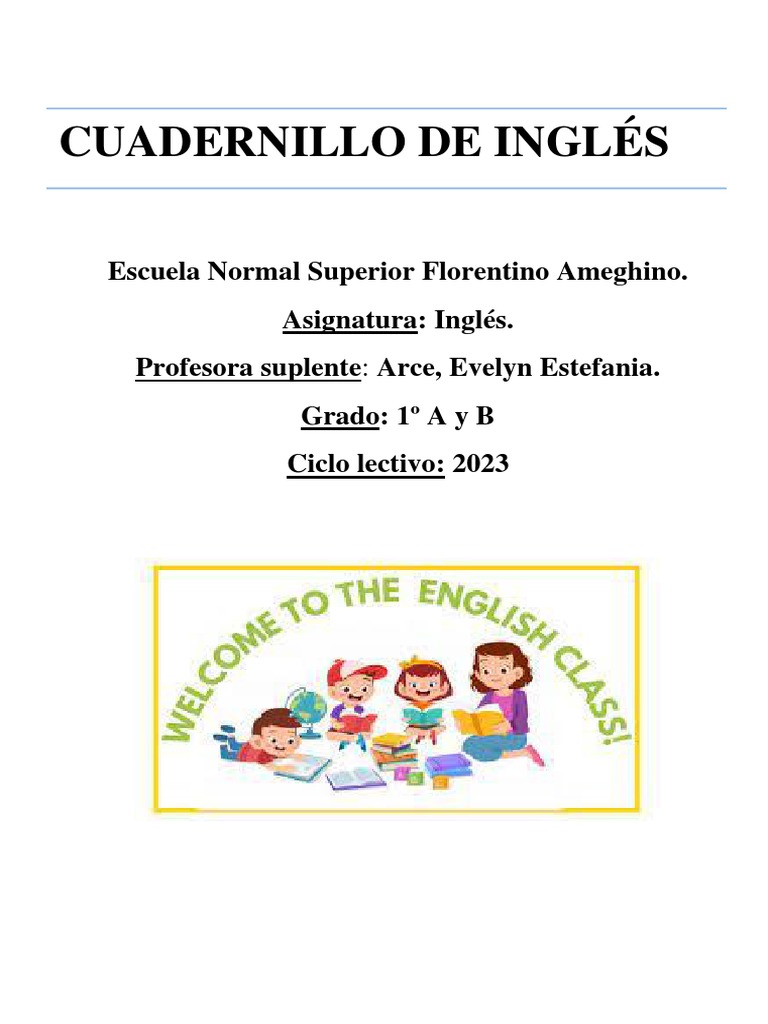 Cuadernillo de Inglés 1º Grado A y B | PDF