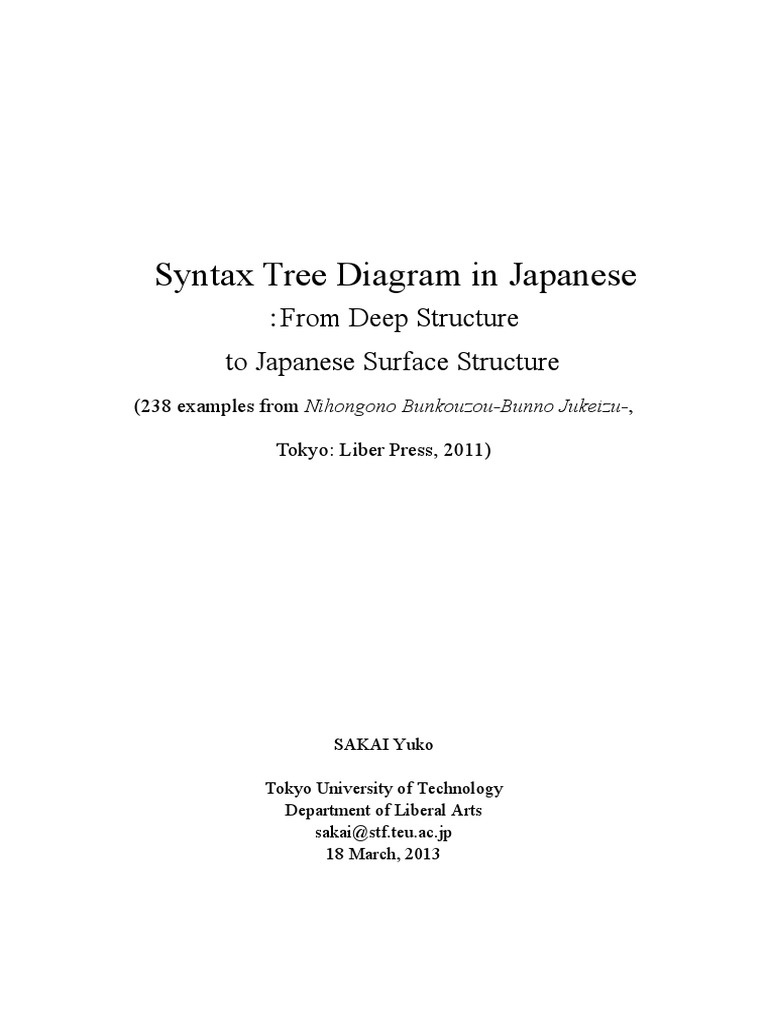 Dokumen - Tips - Syntax Tree Diagram in Japanese Tree Diagram in ...