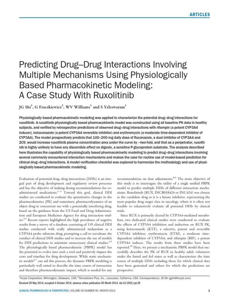 Predicting Drug-Drug Interactions Involving Multiple Mechanisms Using ... Predicting Drug-Drug Interactions Involving Multiple Mechanisms Using ...