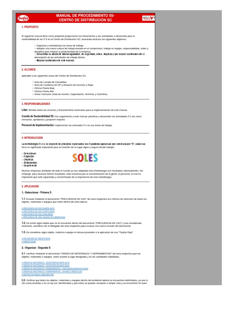 Manual 5S Distribucion | PDF