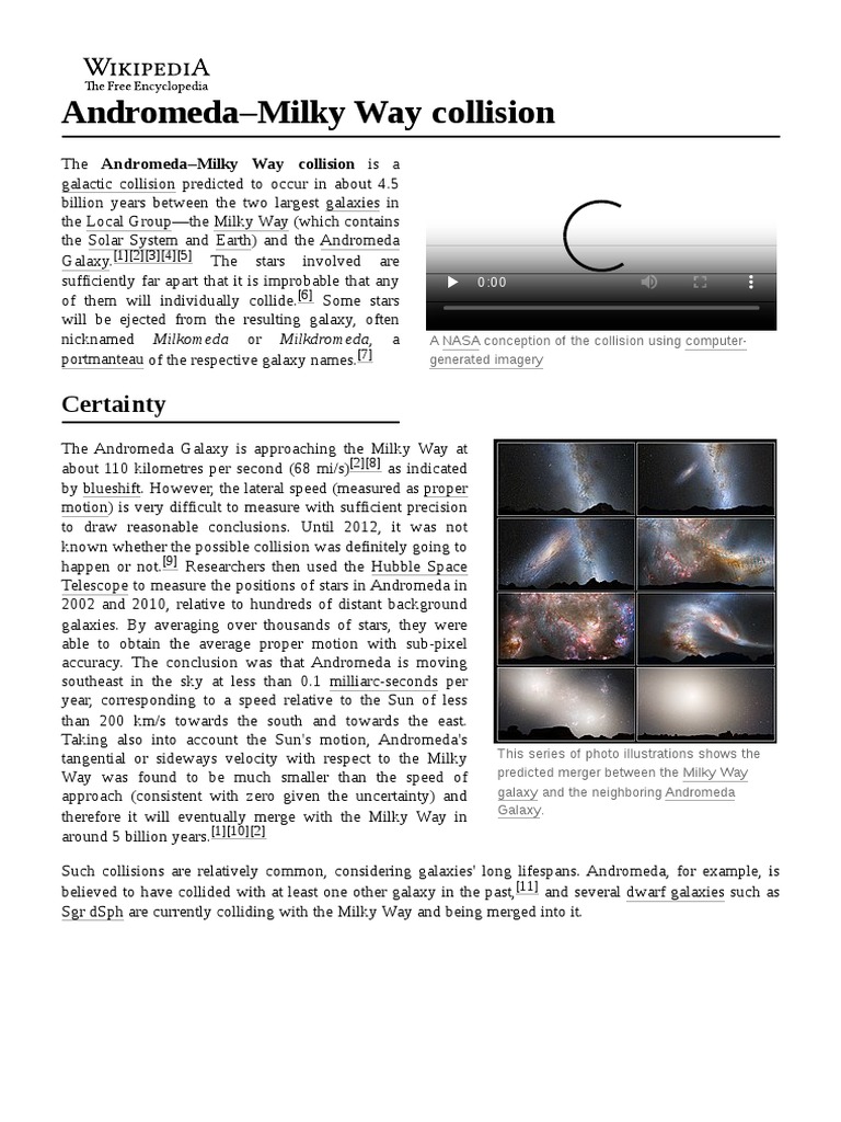 Andromeda-Milky Way Collision | PDF | Galaxy | Astronomy