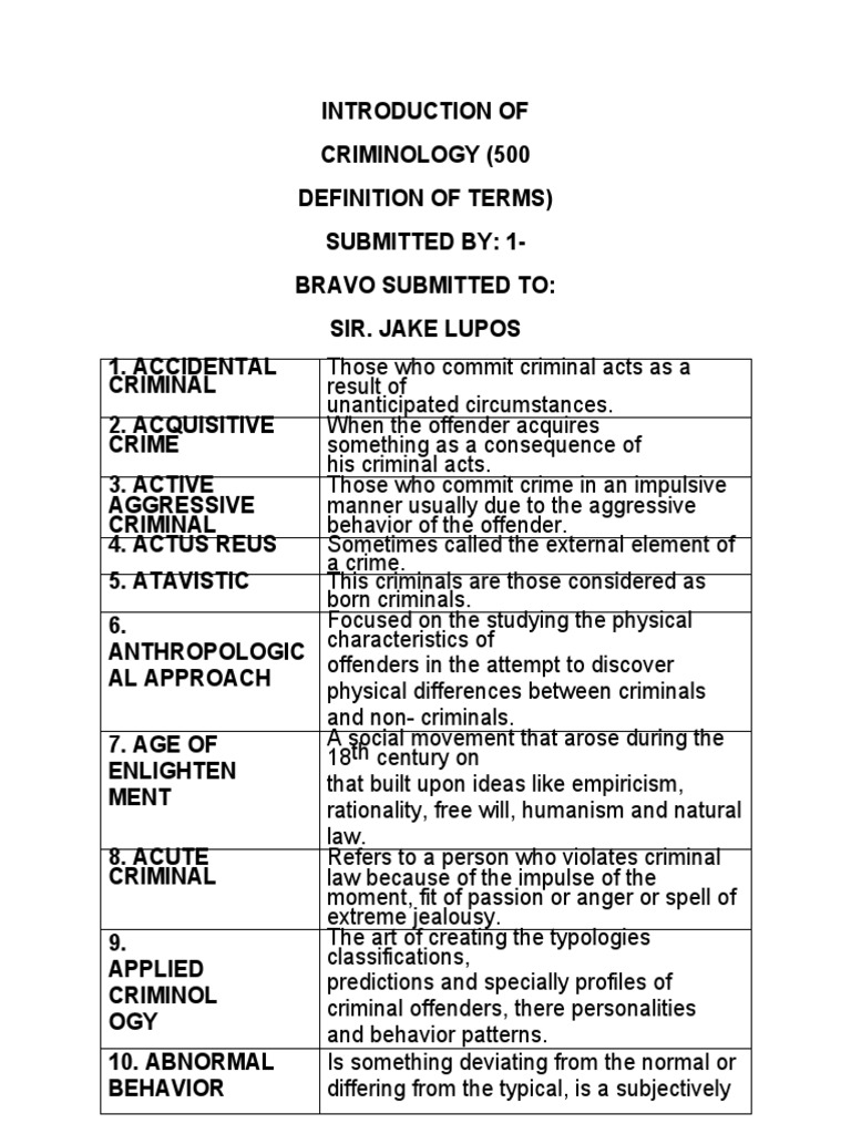 500 Definition of Terms - Compress | PDF | Crime & Violence | Crimes