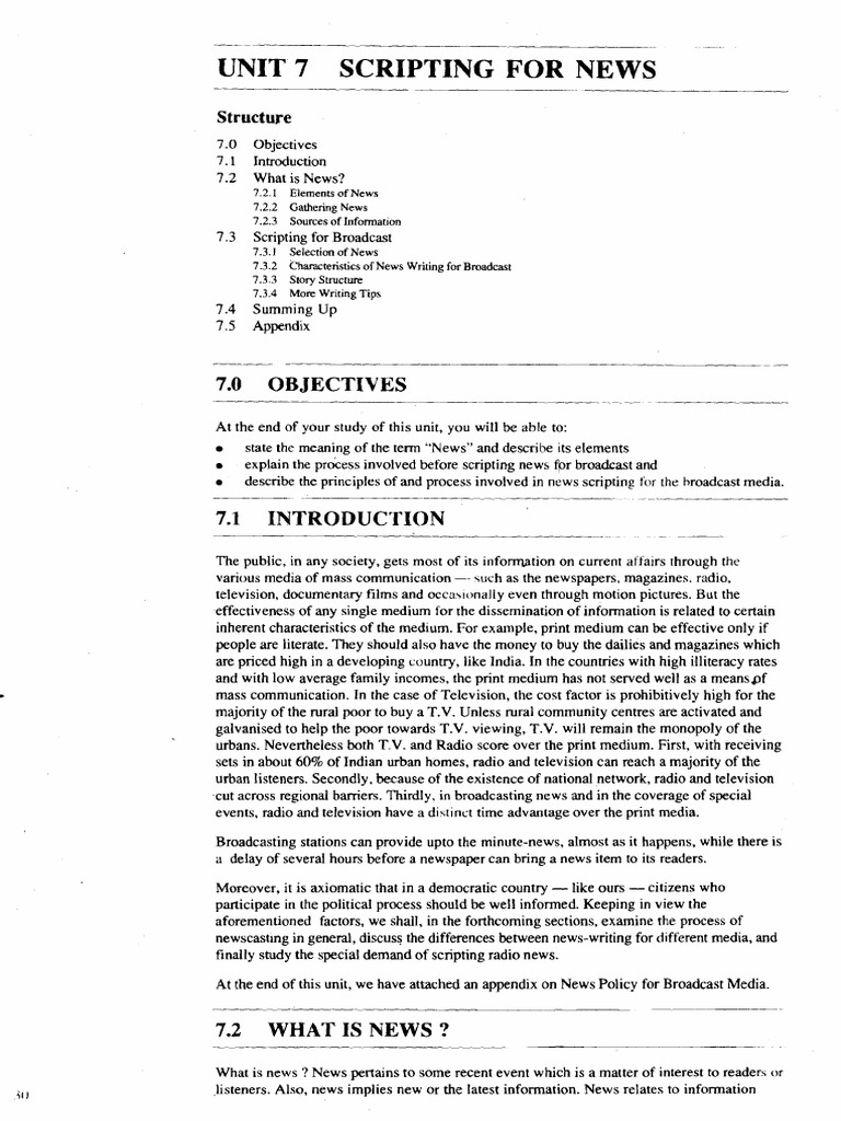 Unit 7 | PDF | News | Broadcast Journalism