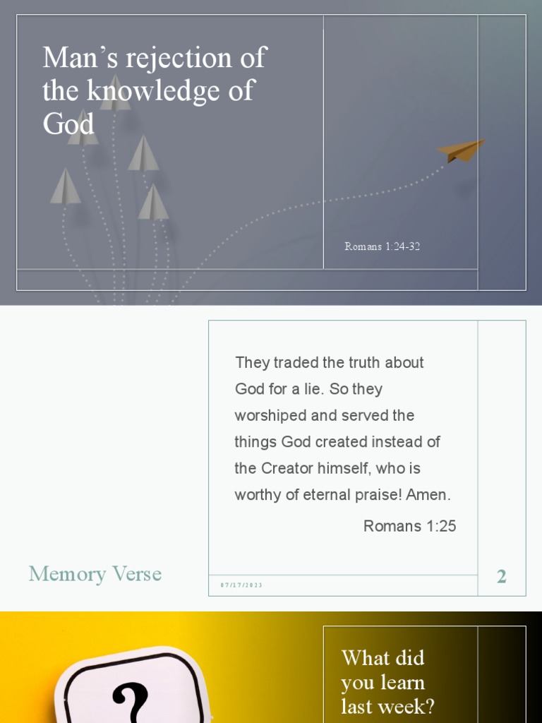 Man's Rejection of The Knowledge of God | PDF | Sodom And Gomorrah ...