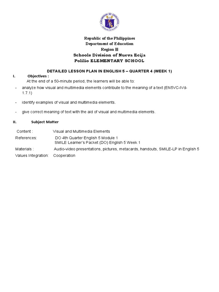 DLP English 5 Quarter 4 | PDF