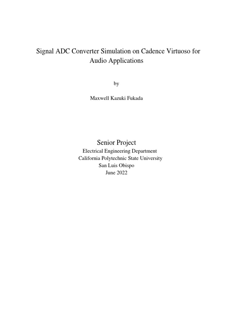 Signal ADC Converter Simulation On Cadence Virtuoso For Audio App | PDF | Sampling (Signal ...