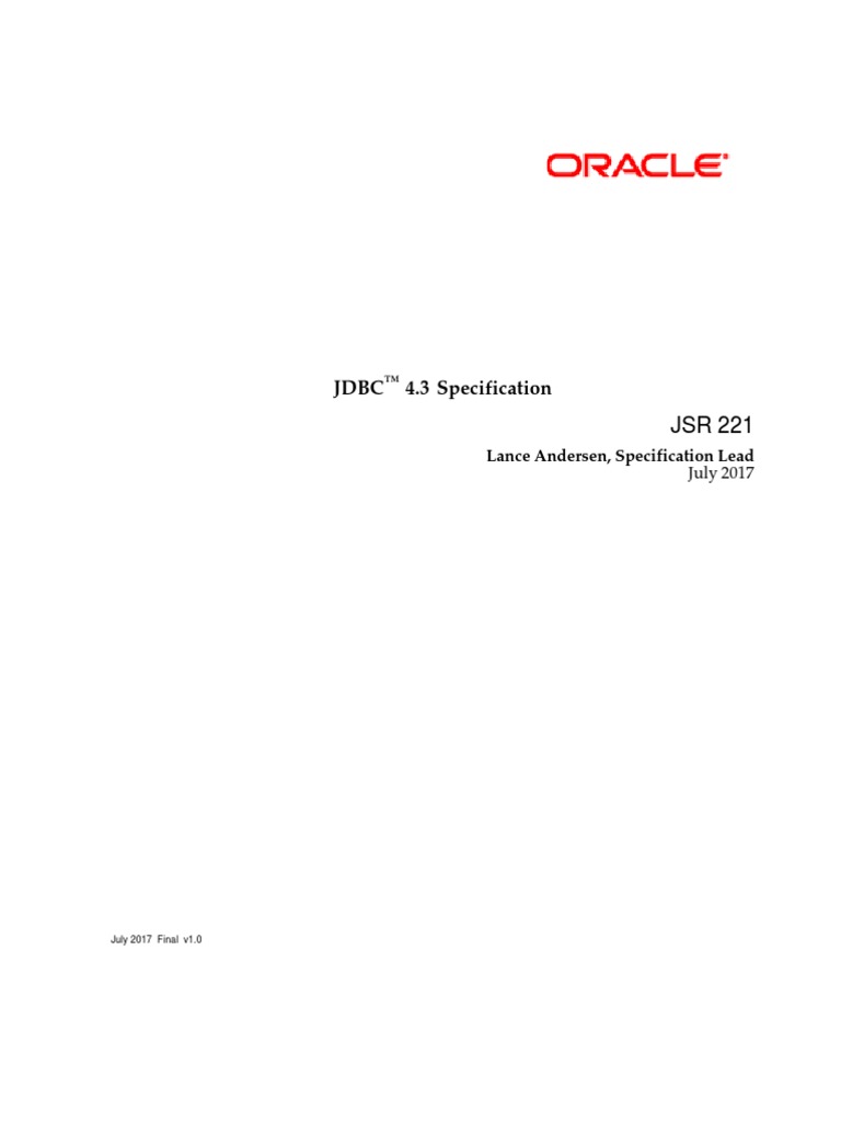 jdbc4.3 FR Spec | PDF | Java (Programming Language) | License