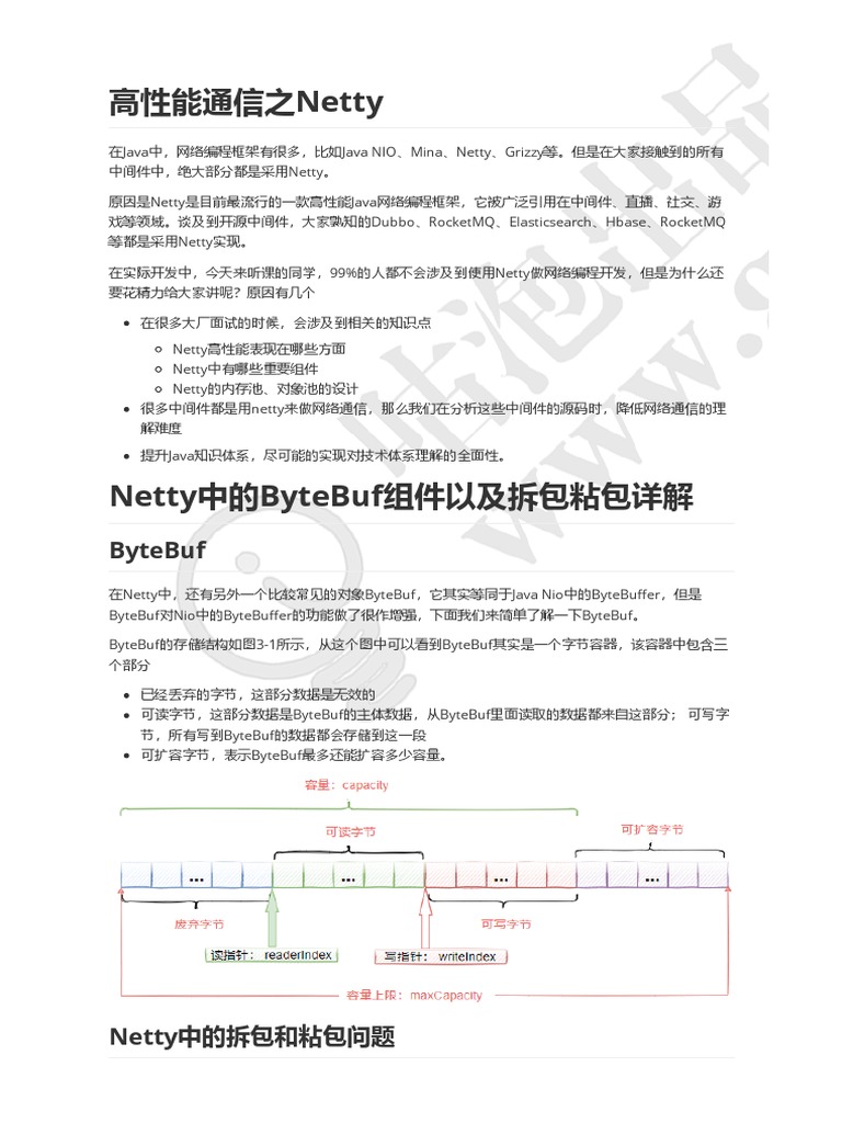 Netty中的拆包粘包原理分析-课前预习 | PDF